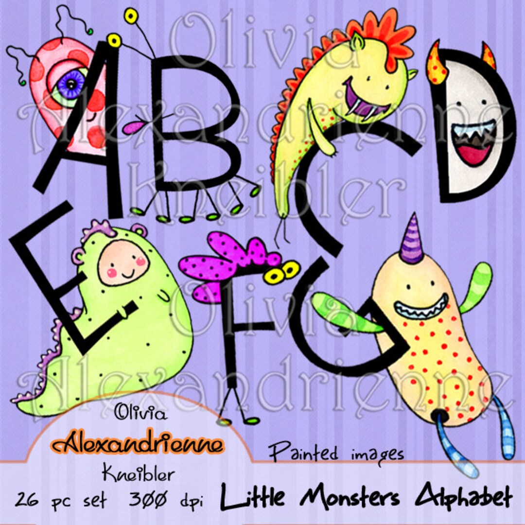 Little Monsters Alphabet Upper Case - Personal and Limited Commercial ...