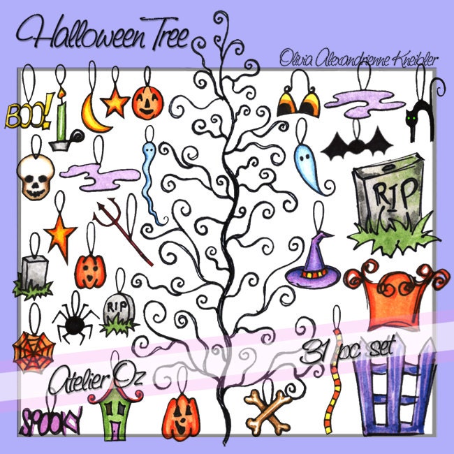 Halloween Tree Downloadable Clip Art - Personal and Limited Commercial ...