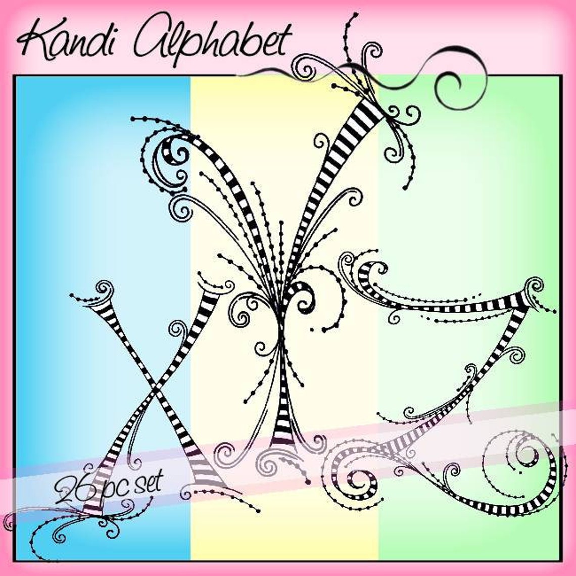 Kandi Alphabet Upper Case - Personal and Ltd Commercial Use - Great for ...