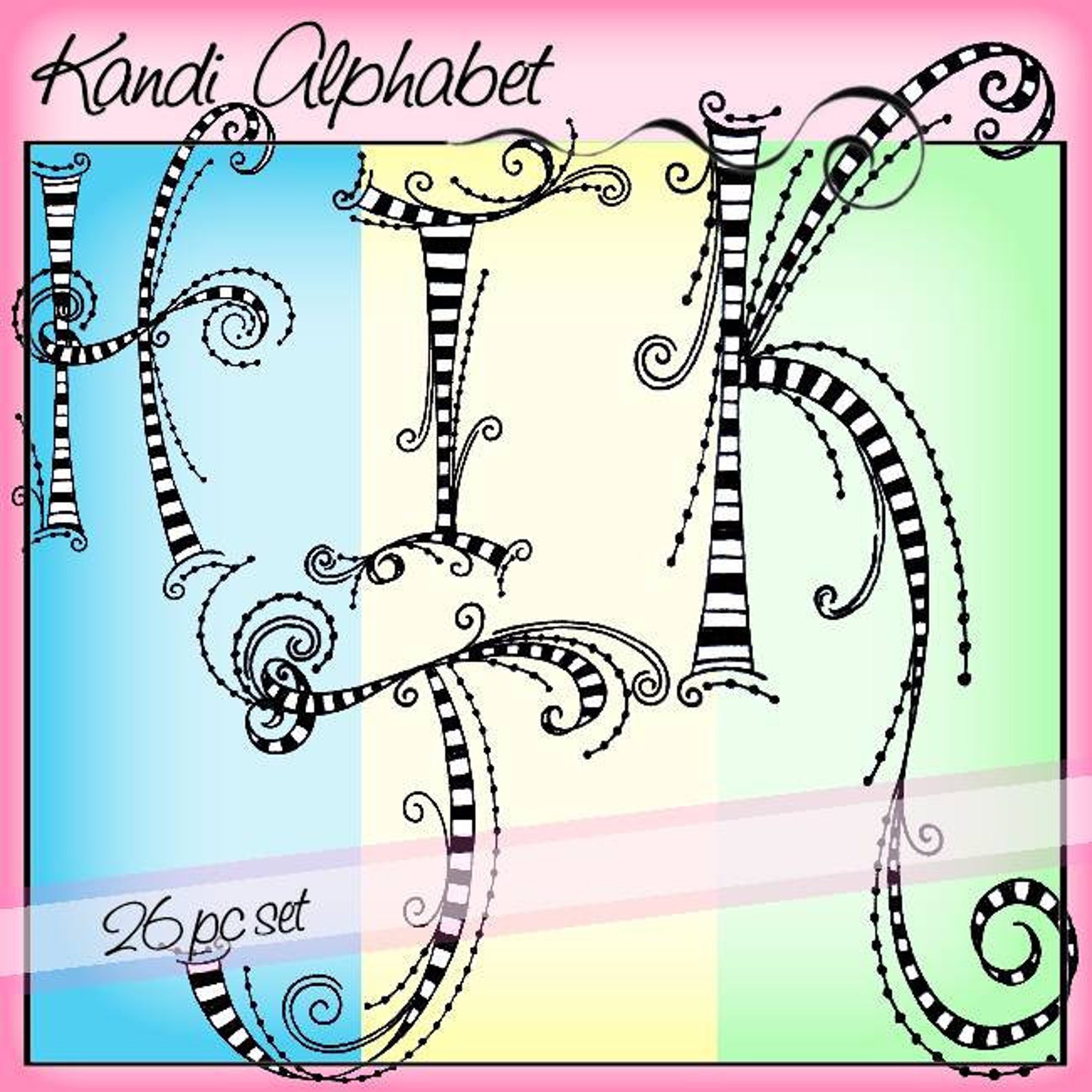 Kandi Alphabet Upper Case - Personal and Ltd Commercial Use - Great for ...