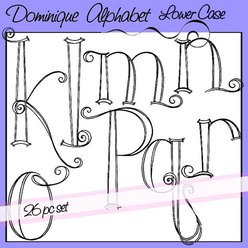 Dominique Alphabet Upper & Lower Case - Personal and Limited Commercial ...