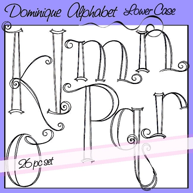 Dominique Alphabet Upper & Lower Case - Personal and Limited Commercial ...