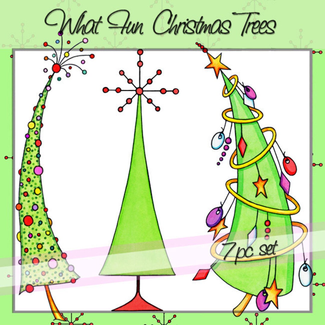 What Fun Christmas Trees Downloadable Clip Art - Personal and Ltd ...