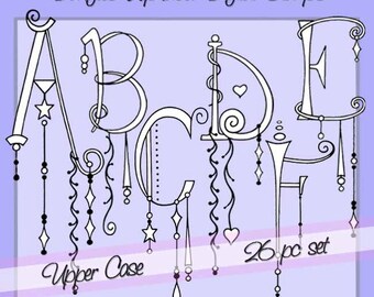 Dangles Alphabet Upper & Lower Case - Personal and Limited Commercial ...