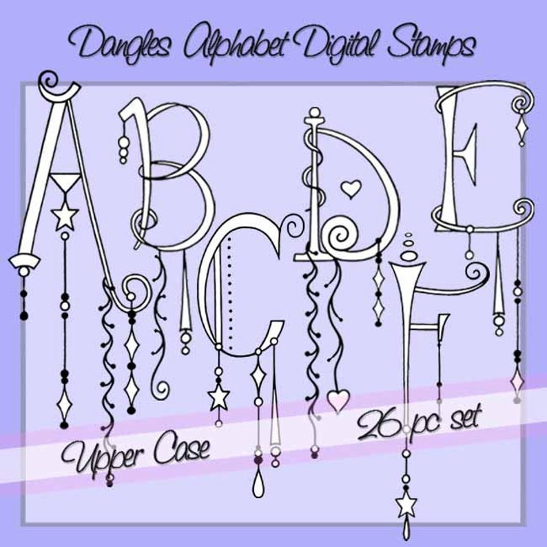 Dangles Alphabet Digital Stamps Upper Case - Personal and Limited ...