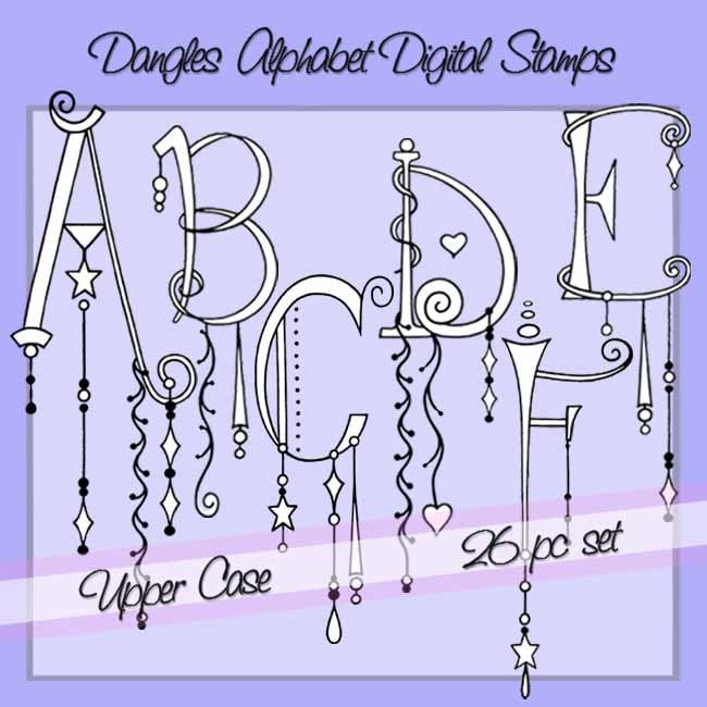 Dangles Alphabet Digital Stamps Upper Case Utilisation - Etsy France