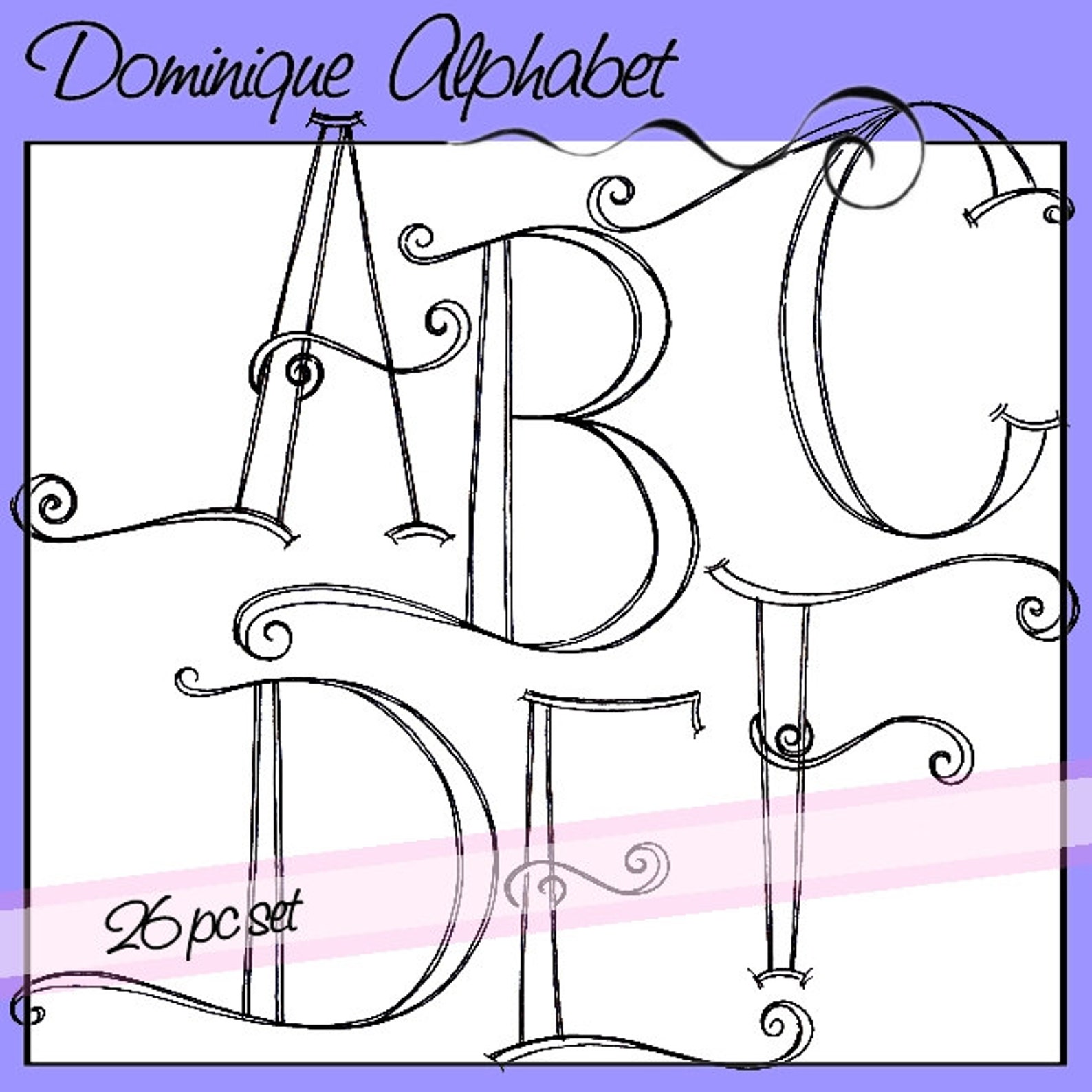Dominique Alphabet Upper Case - Personal and Limited Commercial Use - Etsy