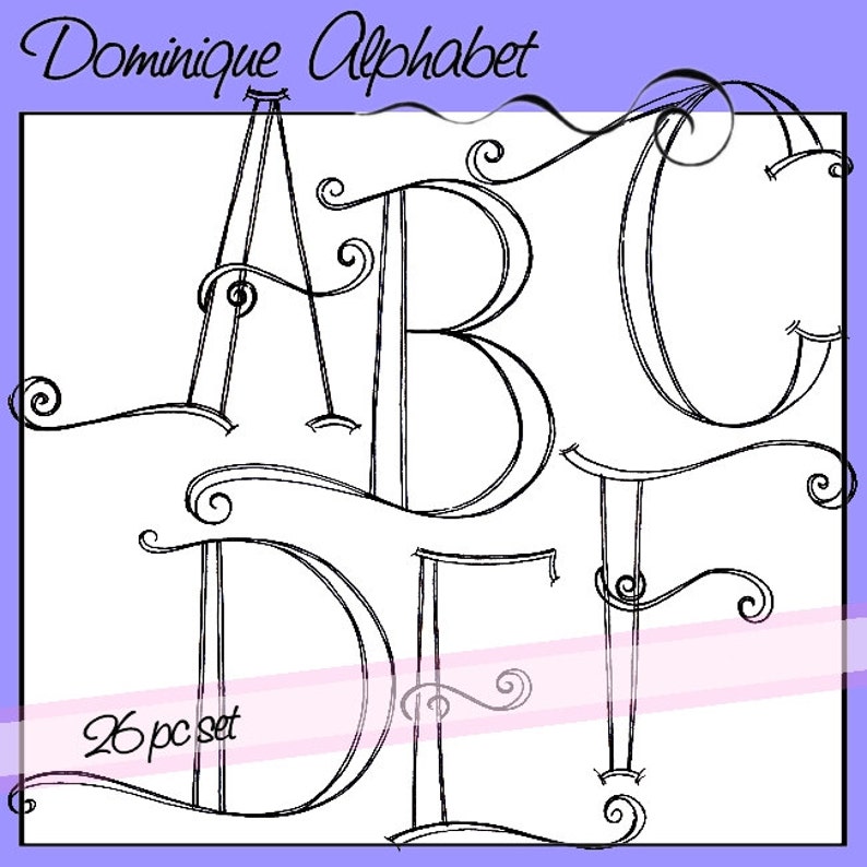 Dominique Alphabet Upper Case - Personal and Limited Commercial Use - Etsy