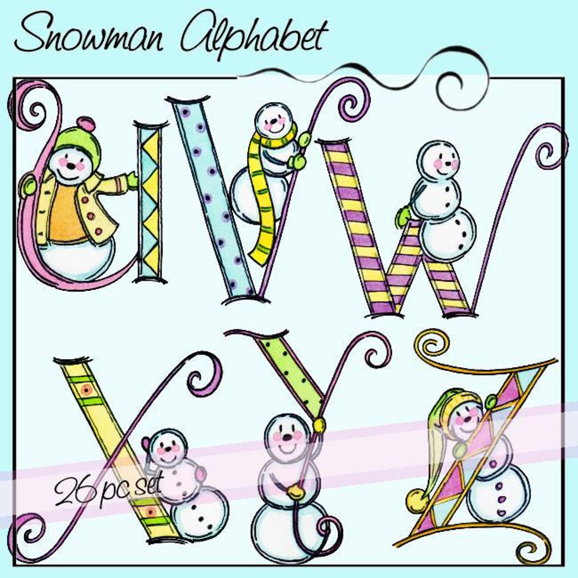 Snowman Alphabet - Personal and Limited Commercial Use - Etsy