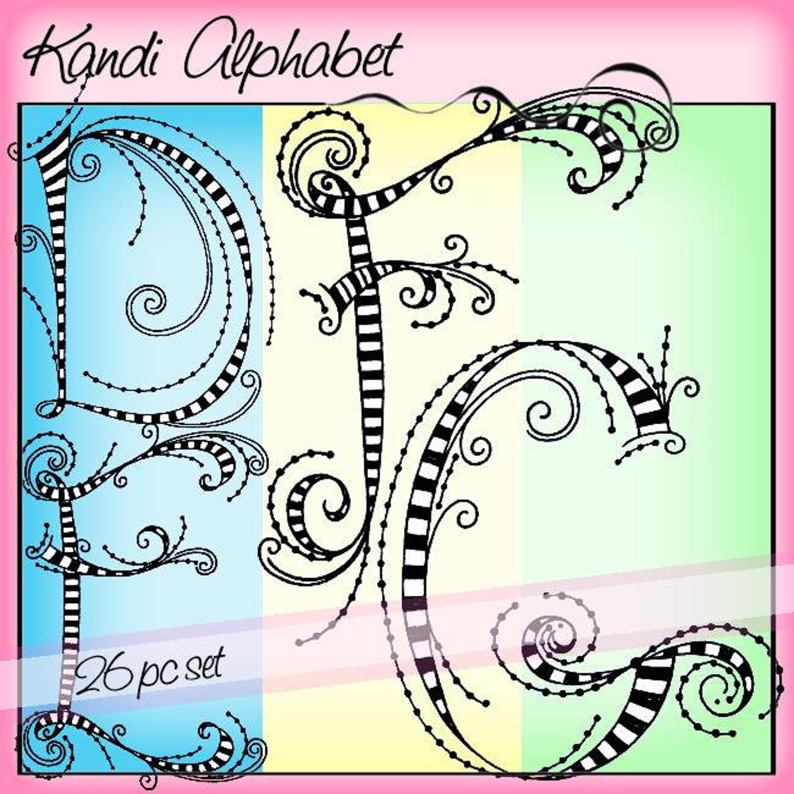 Kandi Alphabet Upper Case - Personal and Ltd Commercial Use - Great for ...