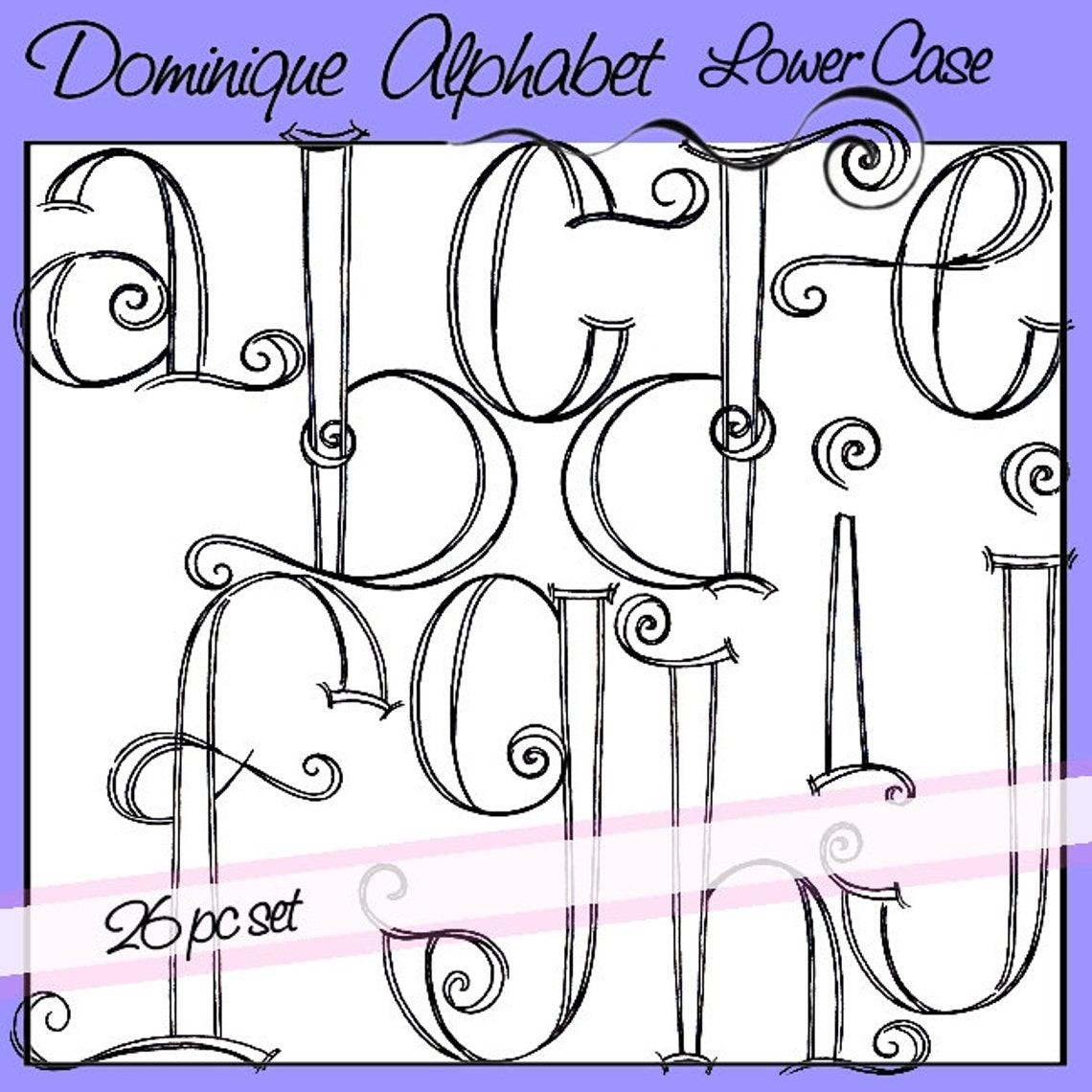 Dominique Alphabet Lower Case - Personal and Limited Commercial Use - Etsy