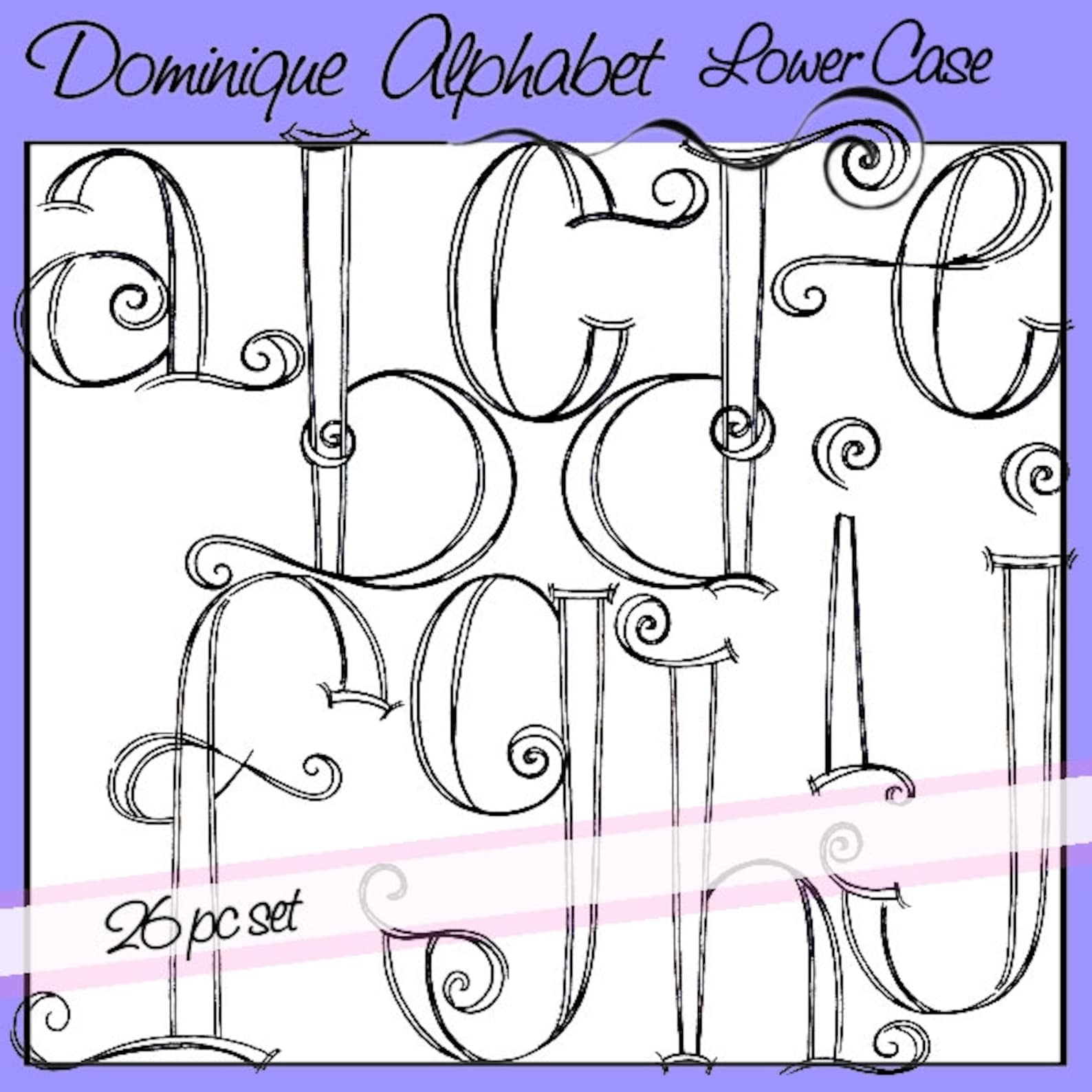 Dominique Alphabet Lower Case - Personal and Limited Commercial Use - Etsy