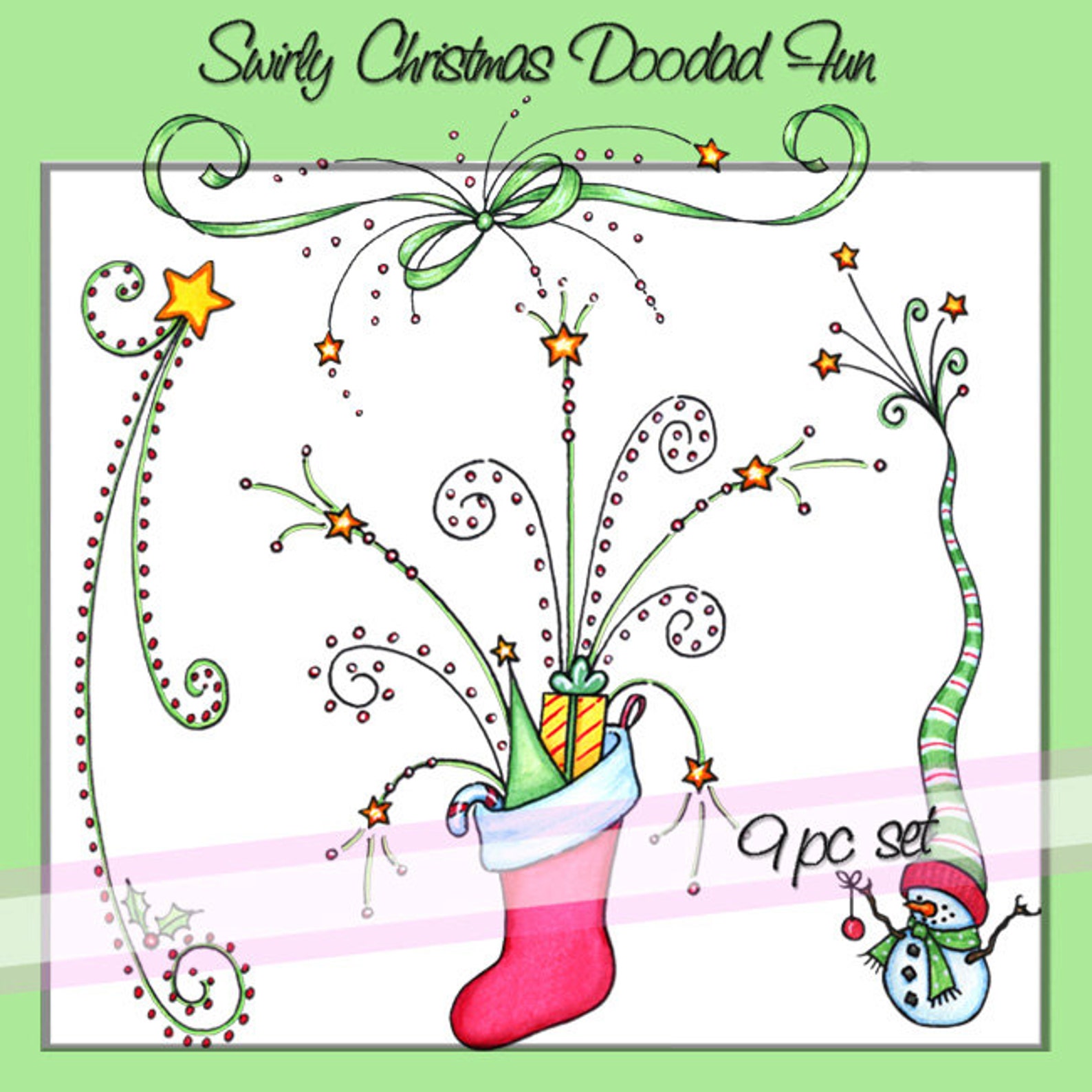 Swirly Christmas Doodad Fun DL Clip Art - Personal/ltd Commercial Use ...