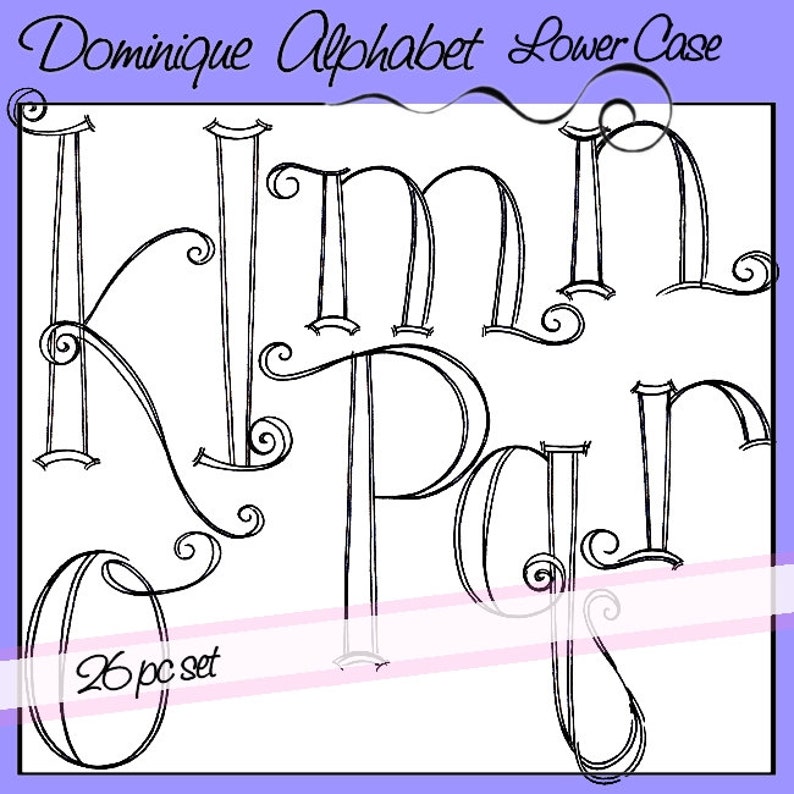 Dominique Alphabet Lower Case - Personal and Limited Commercial Use - Etsy