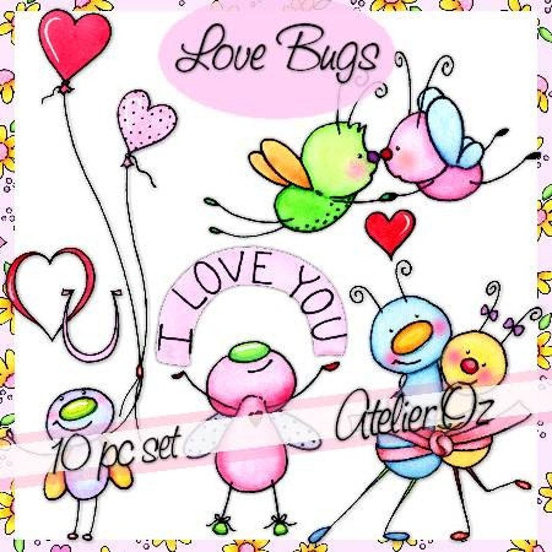 Love Bugs, 10 Images, Downloadable Clip Art - Personal and Limited ...
