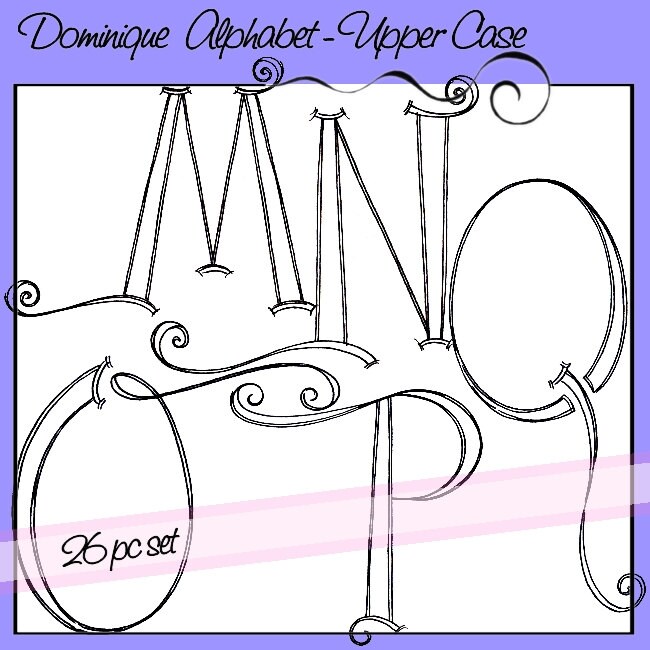 Dominique Alphabet Upper Case - Personal and Limited Commercial Use - Etsy