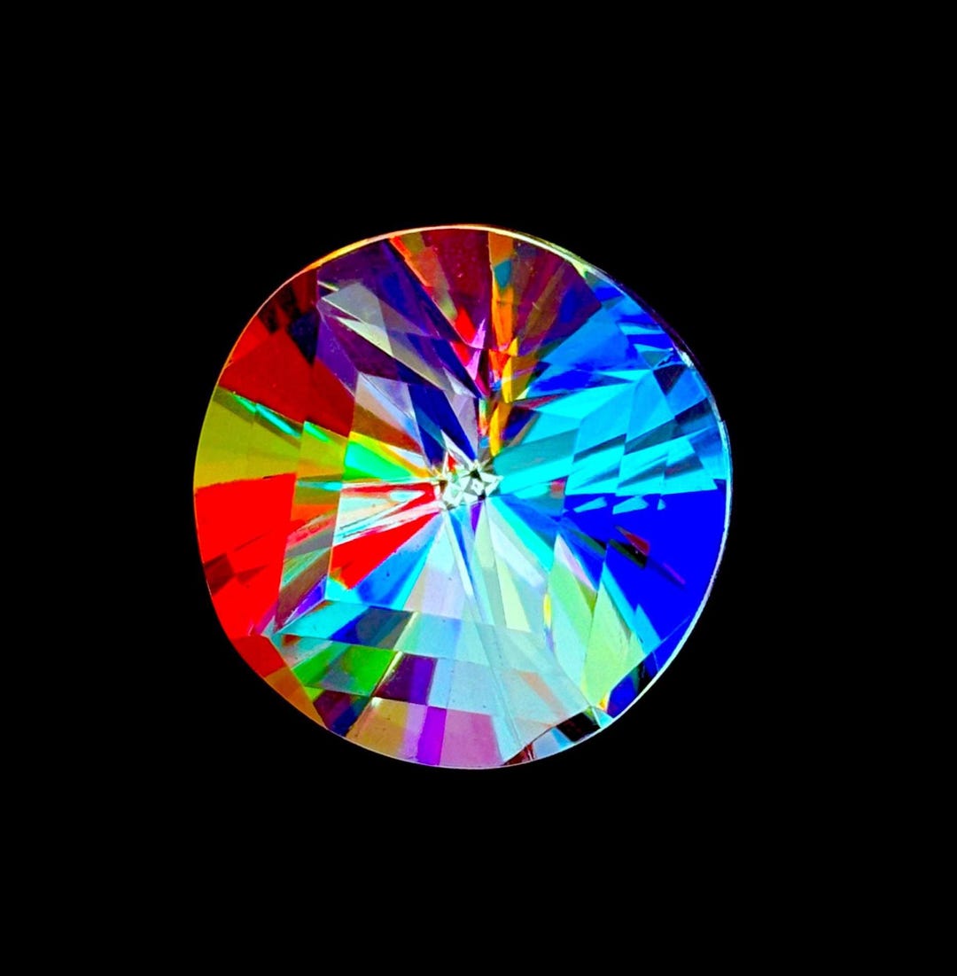 20 Ct Lab-created Rainbow Mystic Opal, Round Faceted Gemstone - Etsy