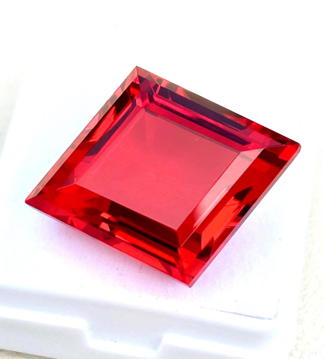 Emerald Cut Red Topaz Gemstone – 22 Carat, Eye Clean Loose Stone - Etsy