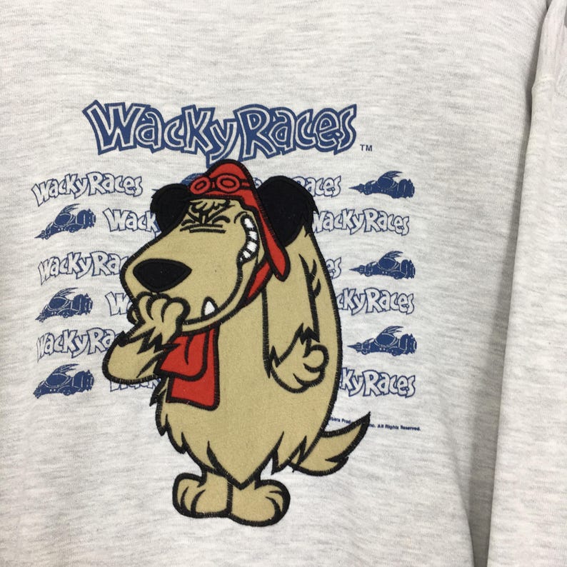 Vintage 90s Wacky Races Muttley Dog Sweatshirt Medium Muttley Cartoon ...