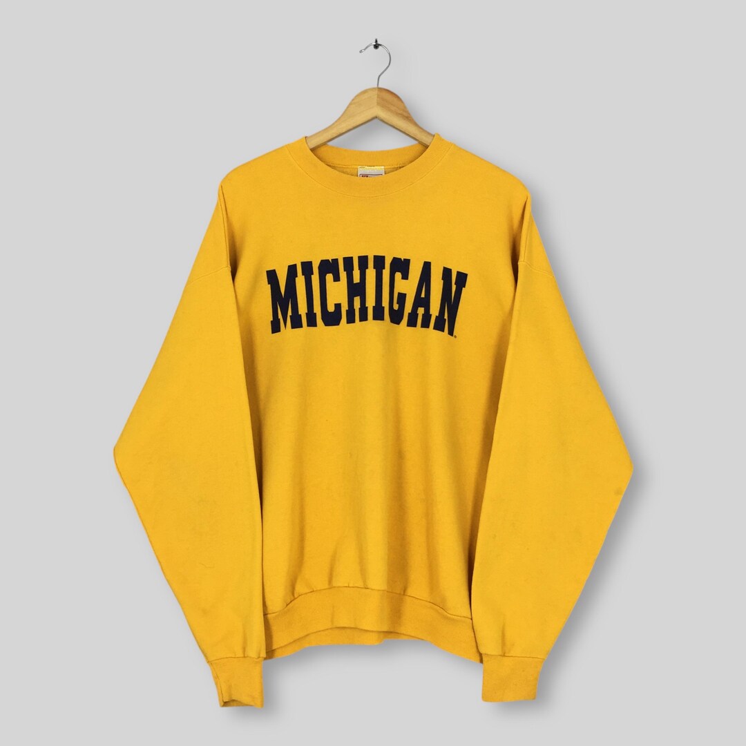 Vintage University of Michigan Yellow Sweatshirt Xlarge University of ...