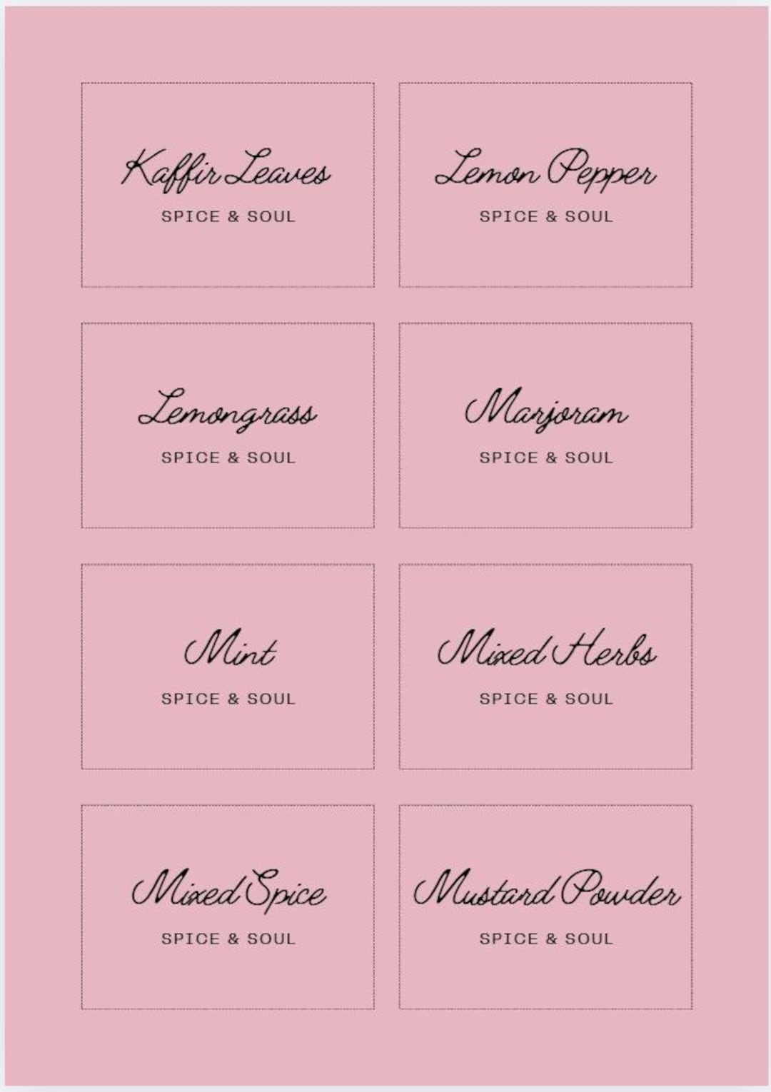 Modern Minimalist Spice Jar Labels Template | DIY Kitchen, Herbs ...