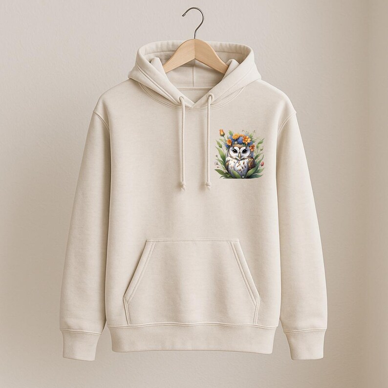 20 Baby Owl Clipart JPG – Cute Floral Owls for Stickers, Prints ...