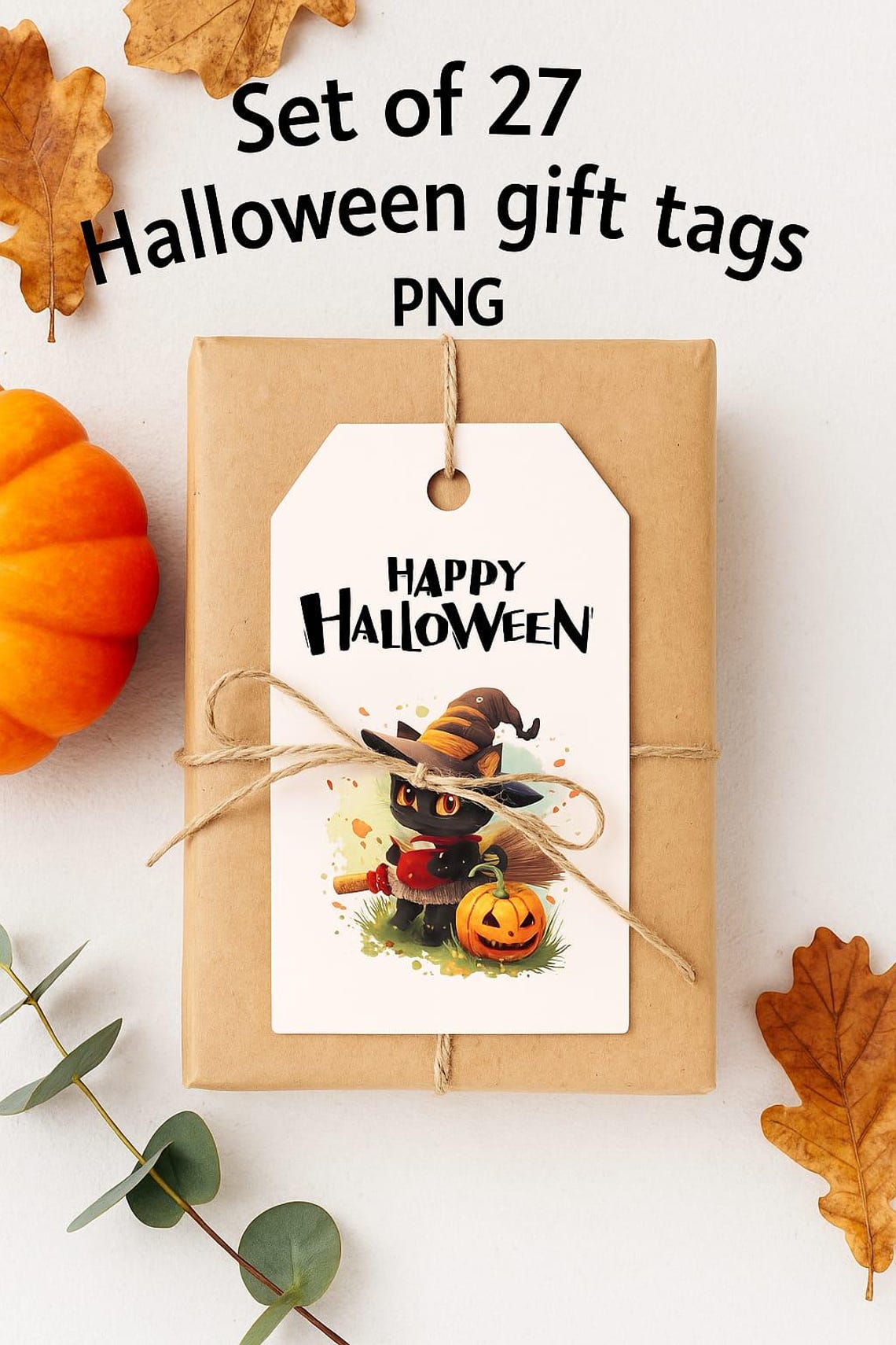 Halloween Gift Tags: Cat, Witch & Ghost Designs (digital Download) - Etsy