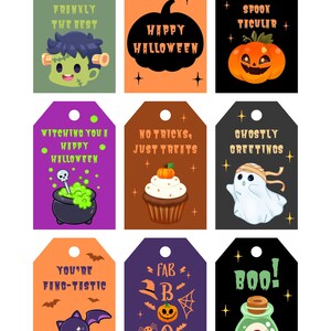 Printable Halloween Gift Tags – Set of 9 Spooky Designs | Instant ...