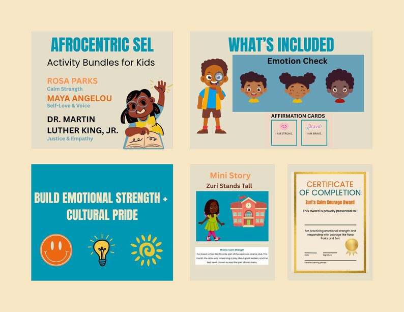 Printable SEL Worksheets for Kids | Afrocentric Social Emotional ...