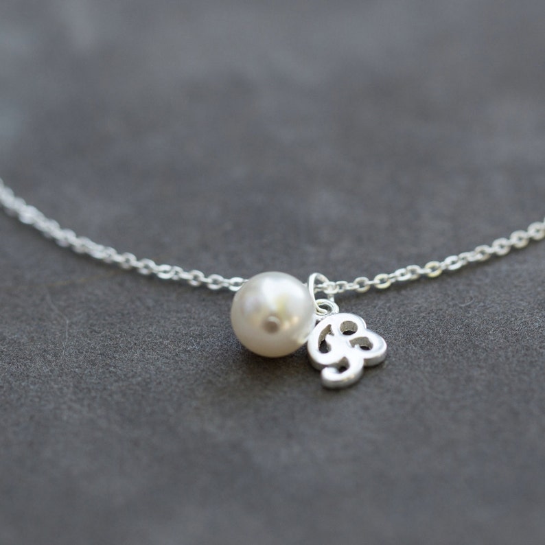 Sterling Silver Initial Bracelet, Personalized Jewelry, Custom Pearl ...