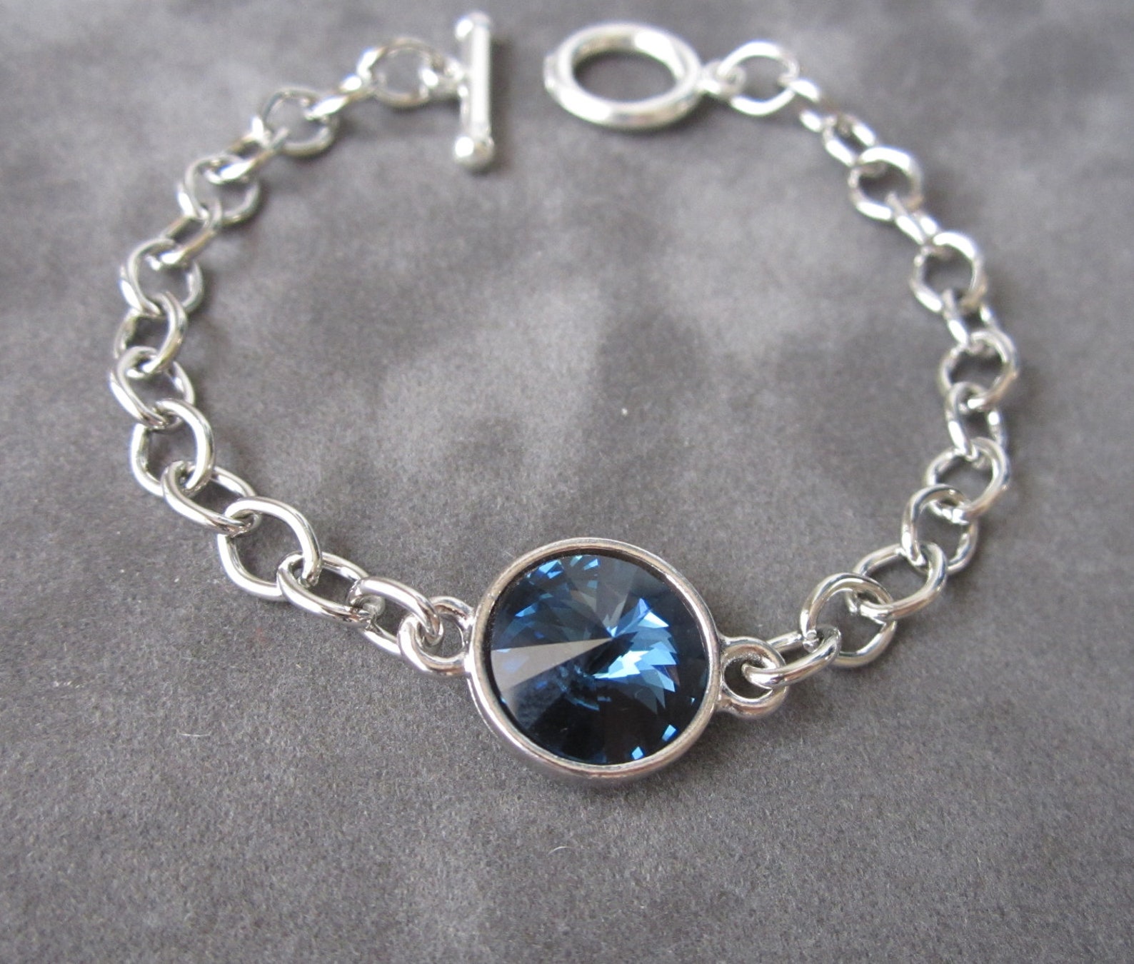 Montana Sapphire Bracelet Dark Blue Bracelet Swarovski - Etsy