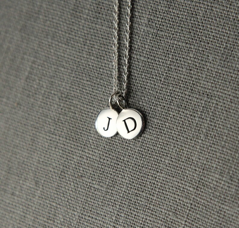 Personalized Necklace Initials Silver Initial Jewelry - Etsy
