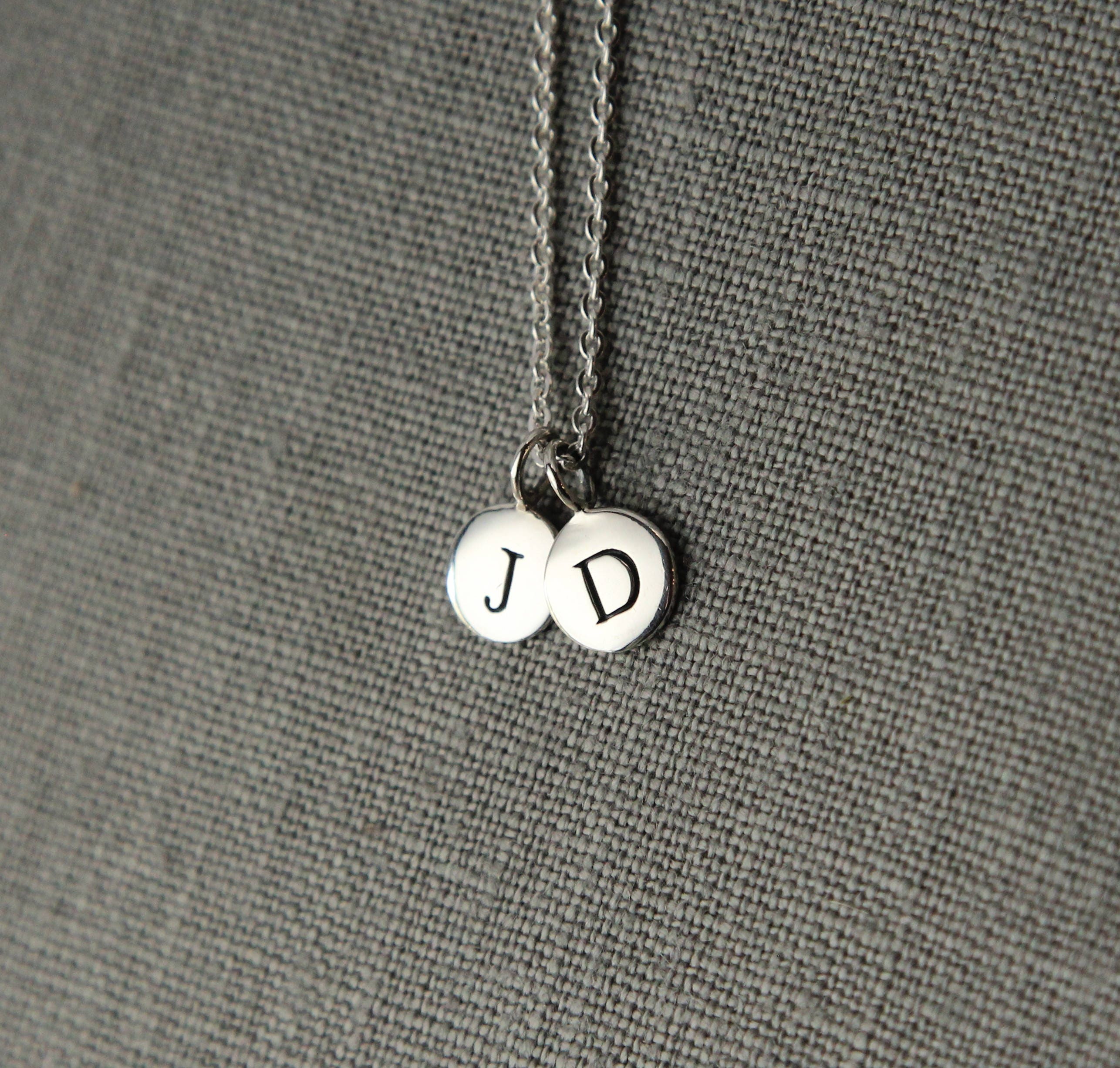 Personalized Necklace Initials Silver Initial Jewelry - Etsy