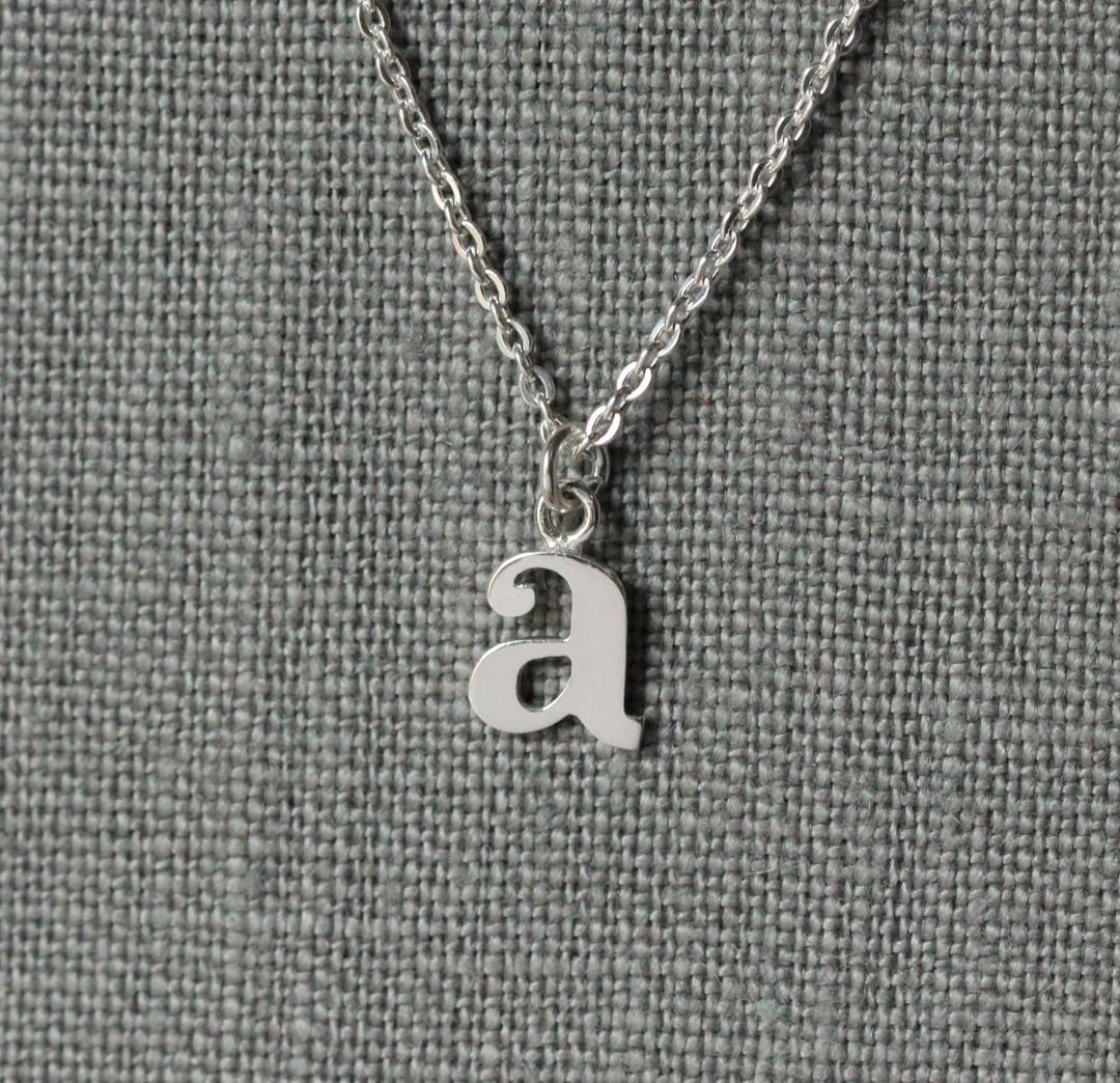 Lower Case Initial Necklace, Sterling Silver, Lowercase Initial Jewelry ...