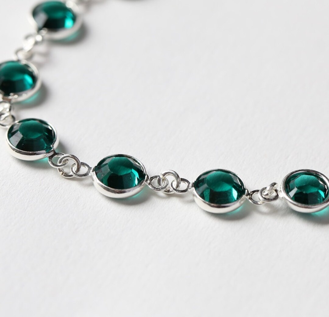 Emerald Bracelet, May Birthstone Jewelry, Emerald Green Jewelry ...