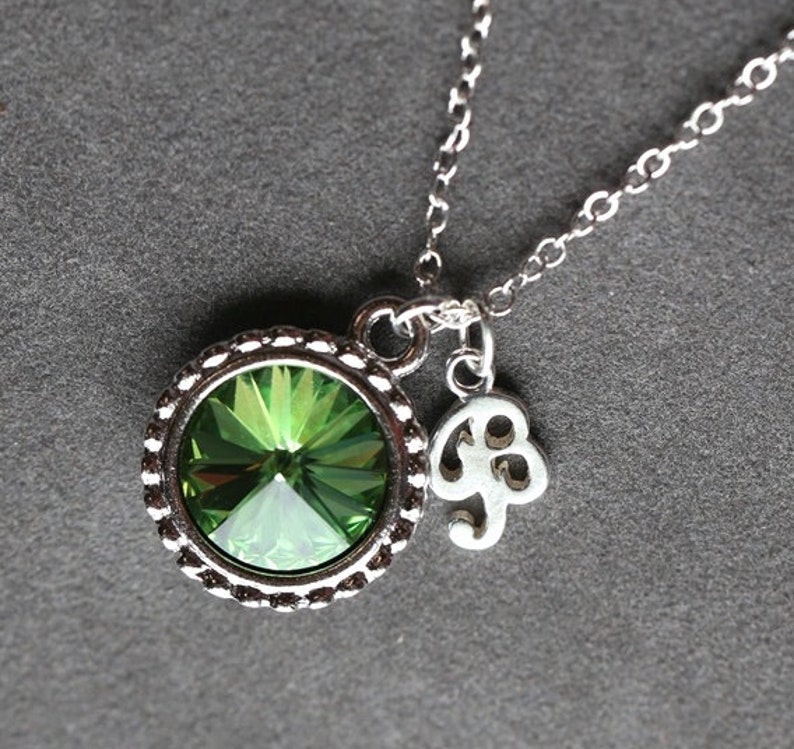 August Birthstone Necklace Personalized Initial Jewelry - Etsy