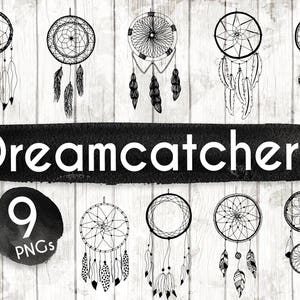 Boho Dream Catcher Clipart Hand Drawn Dreamcatcher Clipart Vector ...