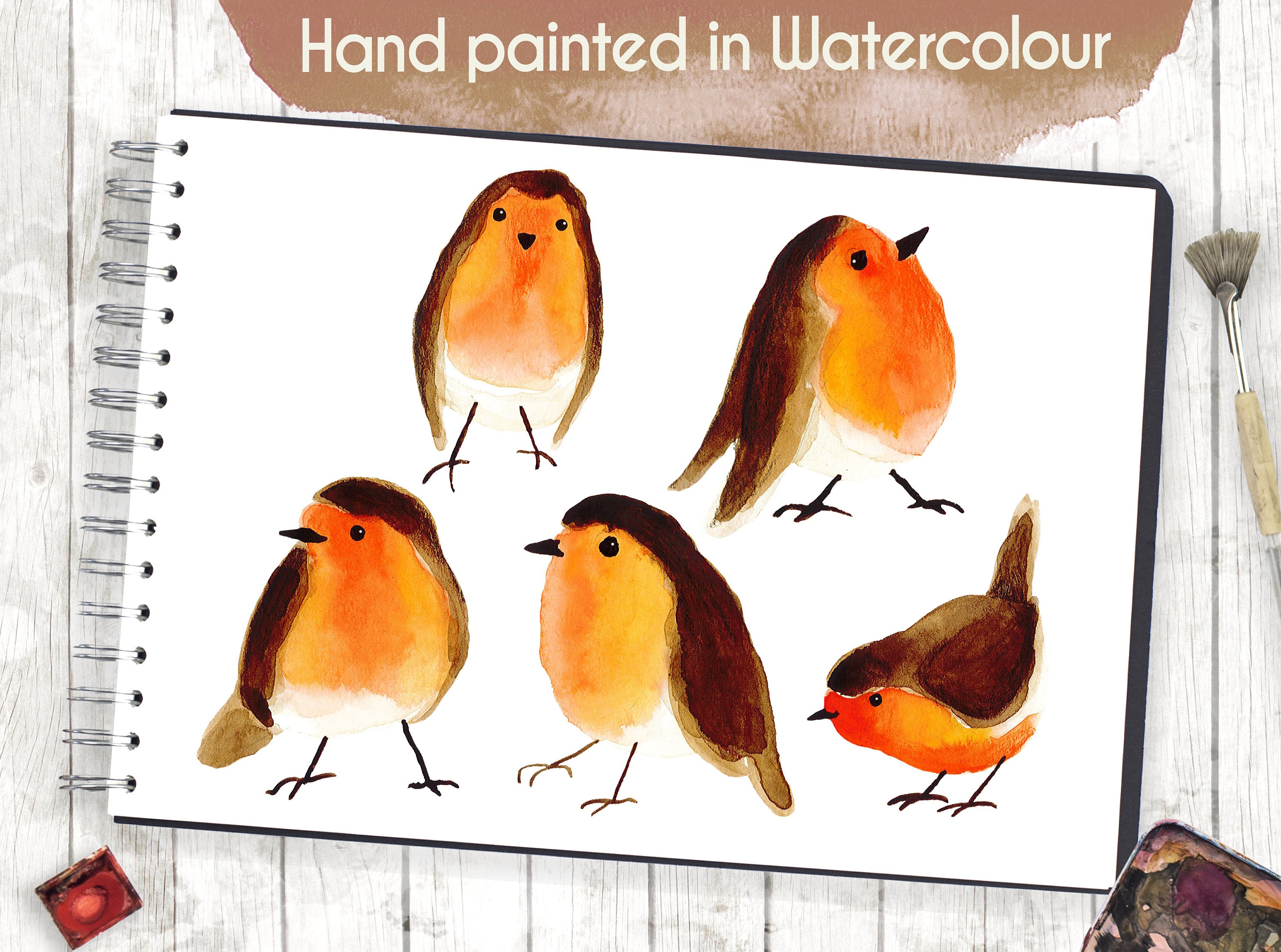 Robin Clipart - Robins Watercolour - Clip Art - Robin Redbreast ...