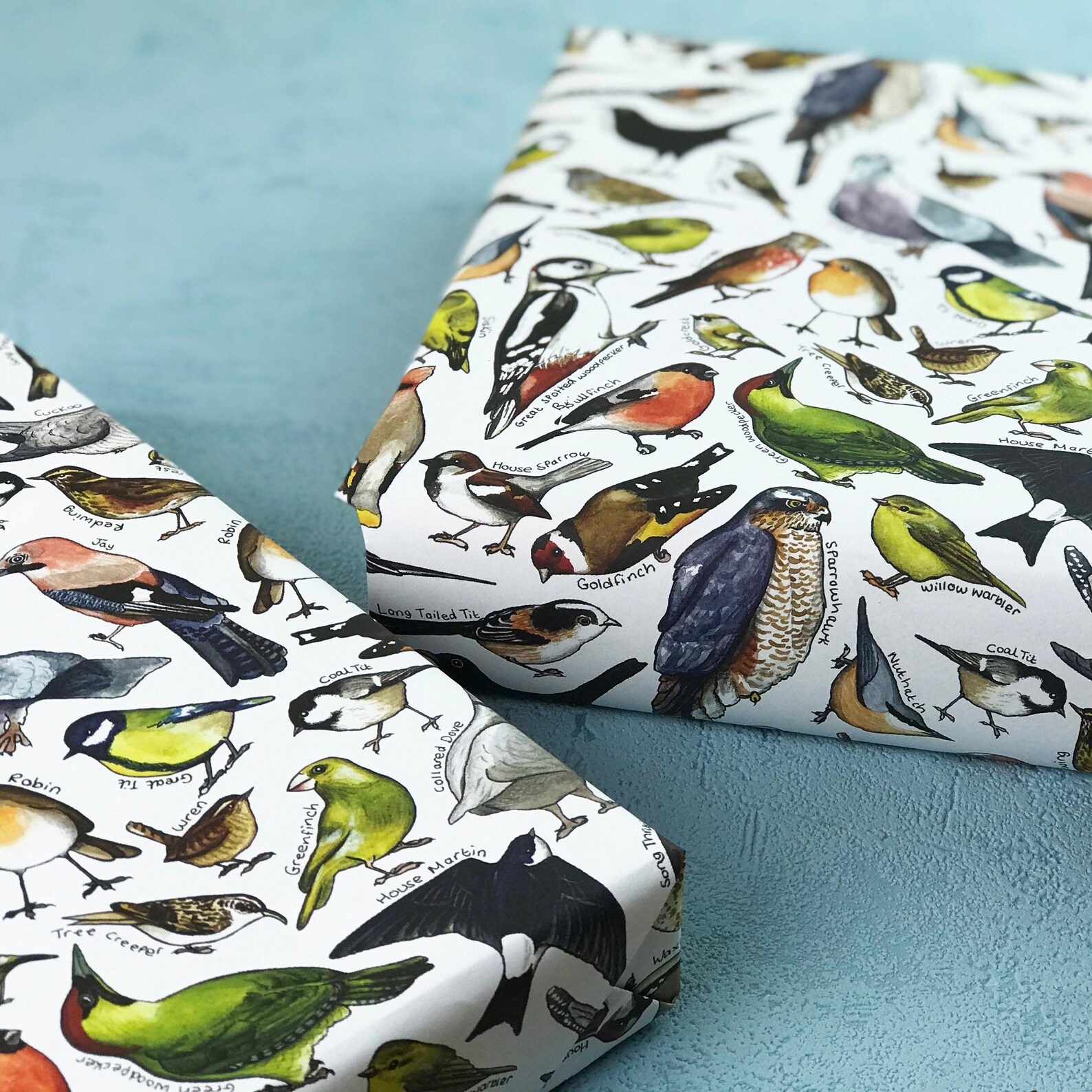 Garden Birds Wrapping Paper Watercolour Wildlife Birthday | Etsy