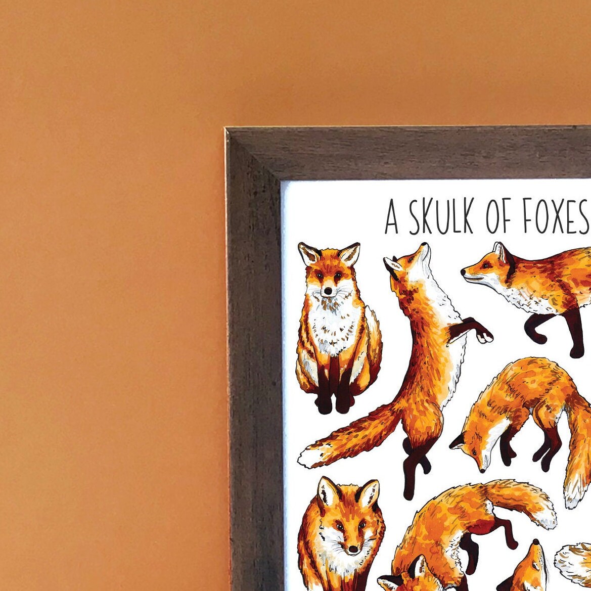 Fox Watercolour Print - Collective Nouns Skulk of Foxes - Etsy UK