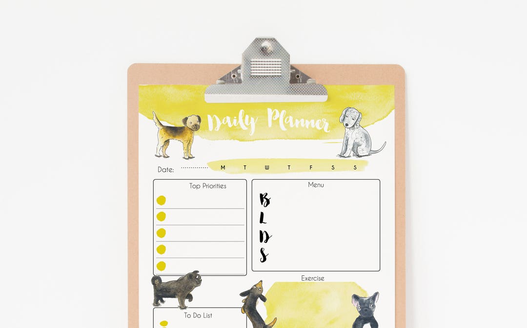 Daily Planner Printable - Dog Planner Pages - to Do List Planner ...