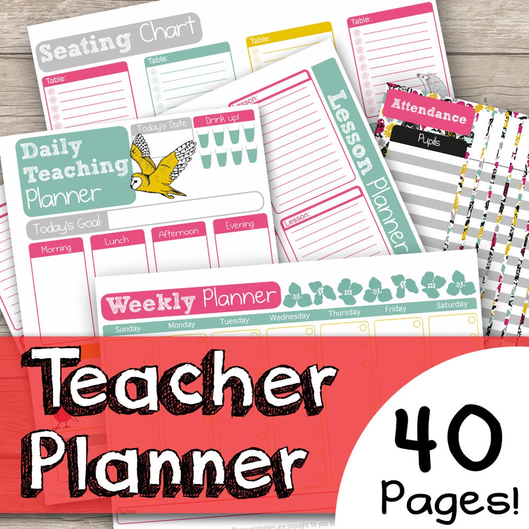 Teacher Planner Printable Academic Planner Download - Etsy