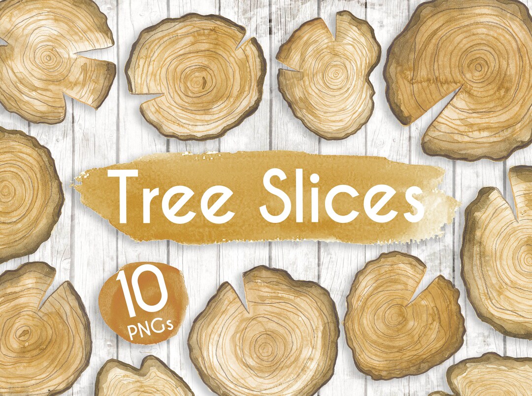 Tree Slice Clipart - Watercolour Wedding Clipart - Planner Banner ...