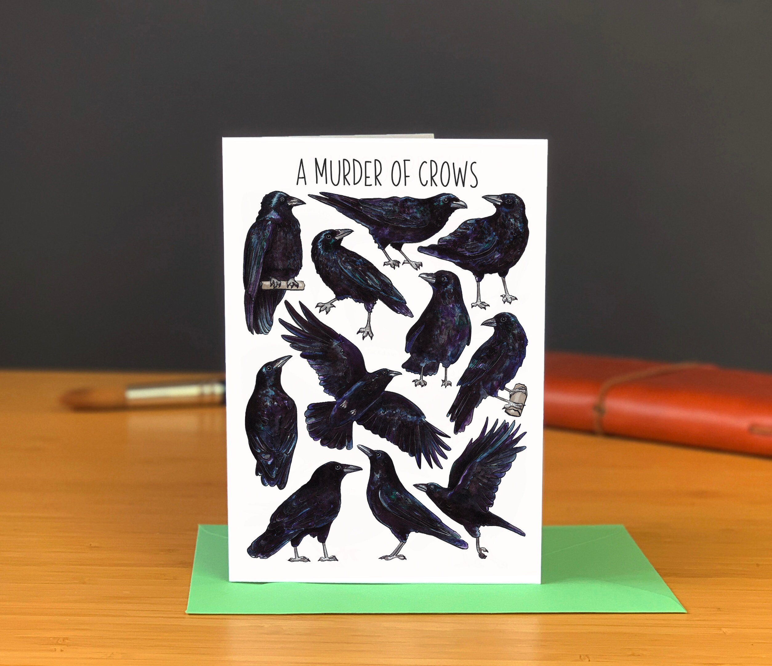 Murder of Crows Greeting Card Collective nouns card for | Etsy