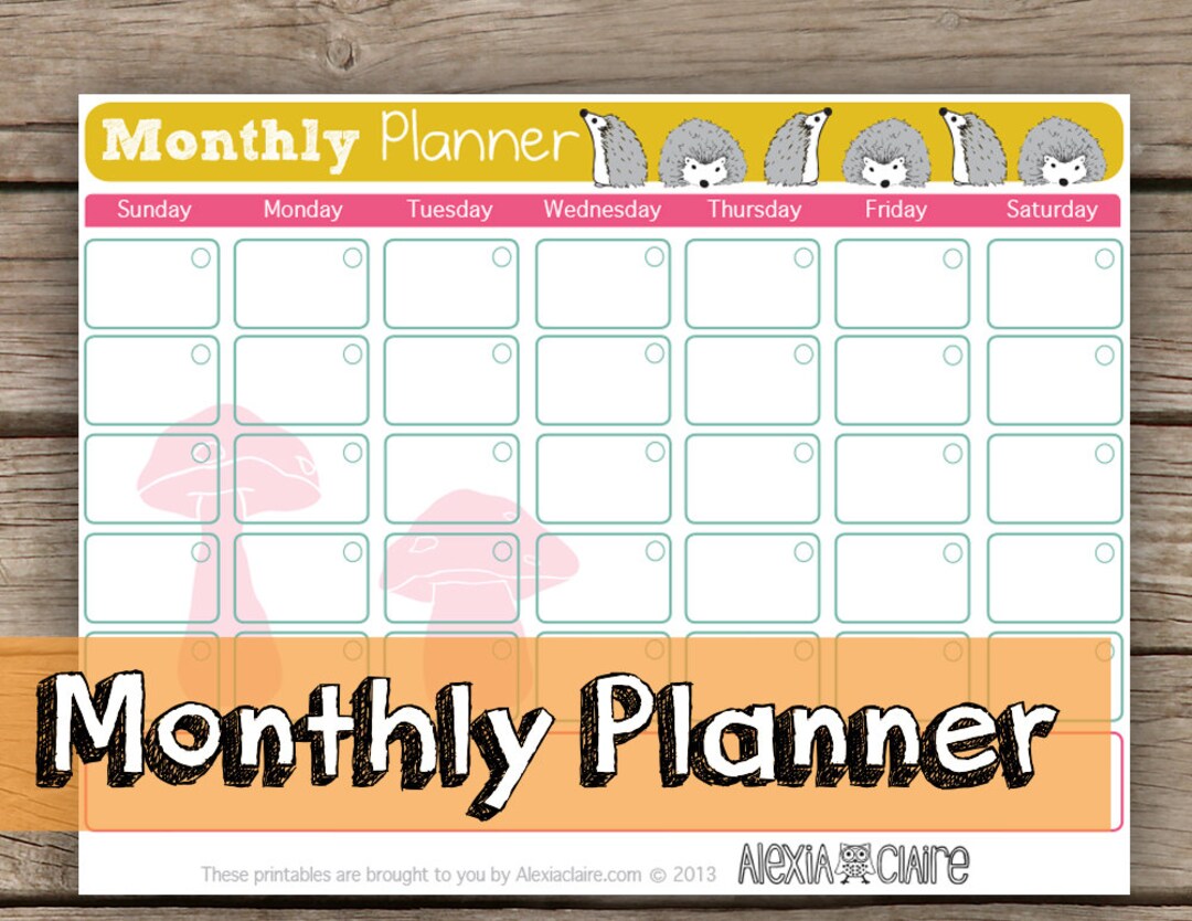Monthly Planner Printable - Monthly Planner Download - Planner Inserts ...