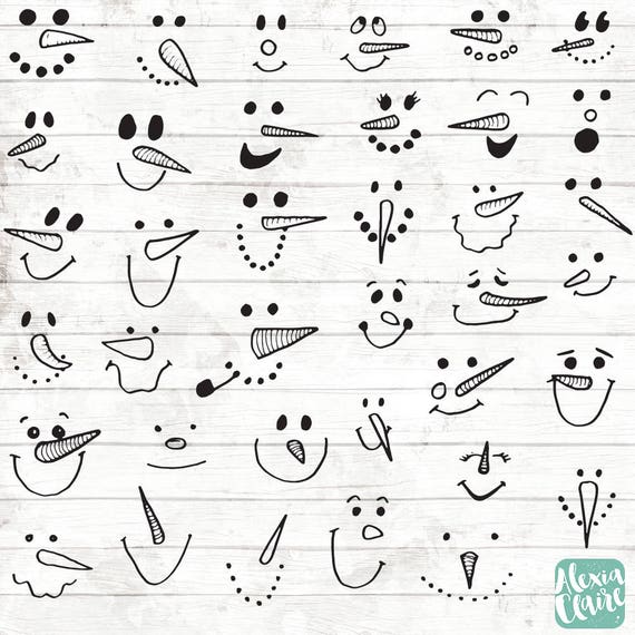 Snowman Face Clipart Black And White