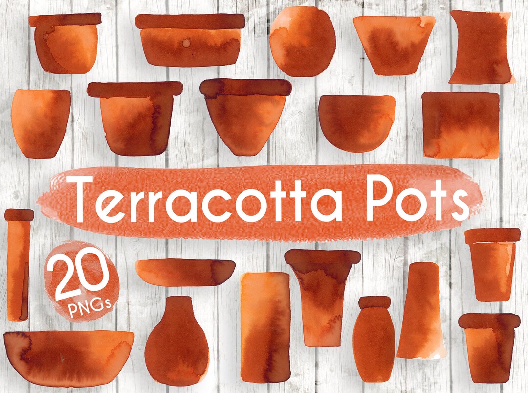 Terracotta Plant Pot Clipart Planter Vector Graphic Plant Pot Digital ...
