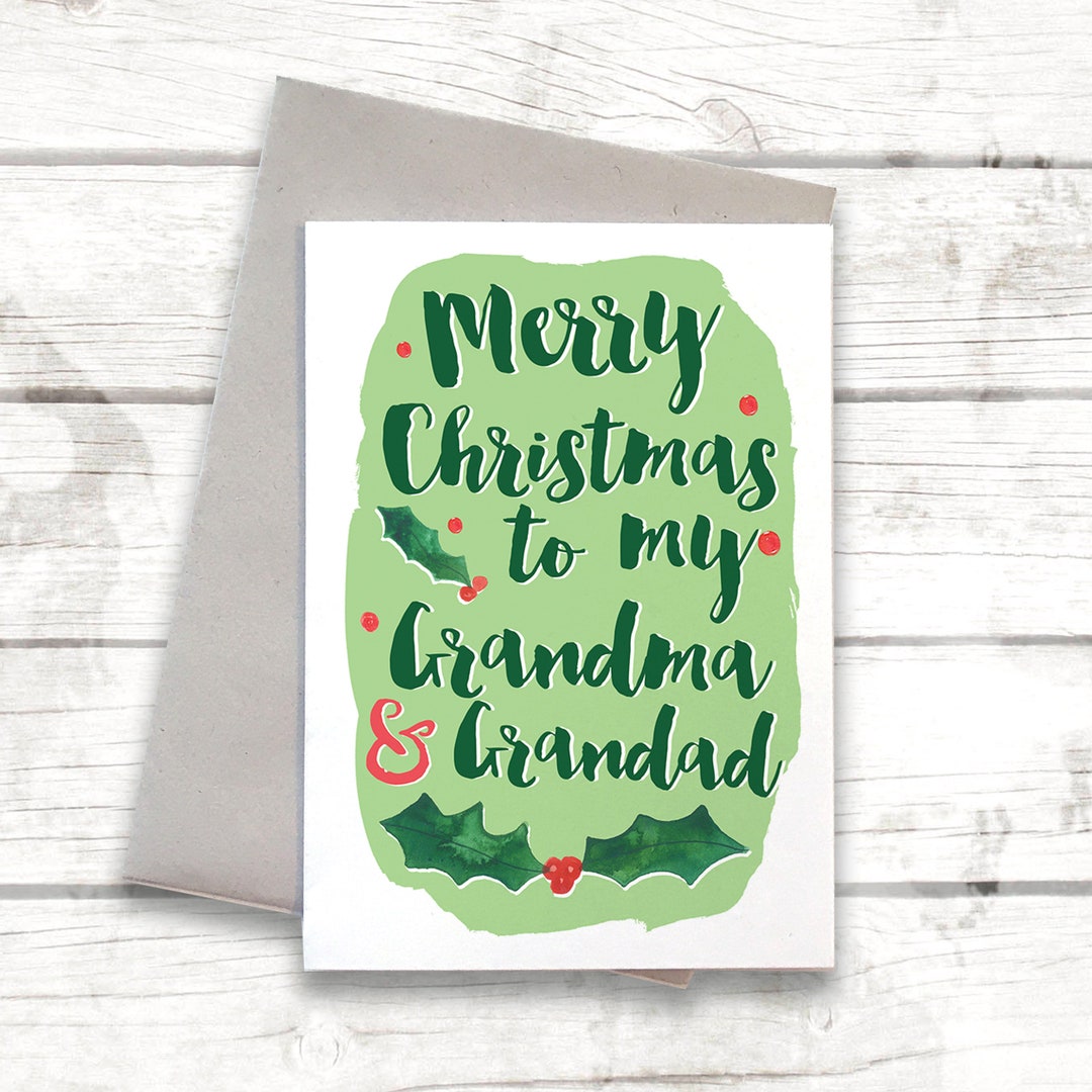 Christmas Card for Grandma and Grandad Grandma - Etsy