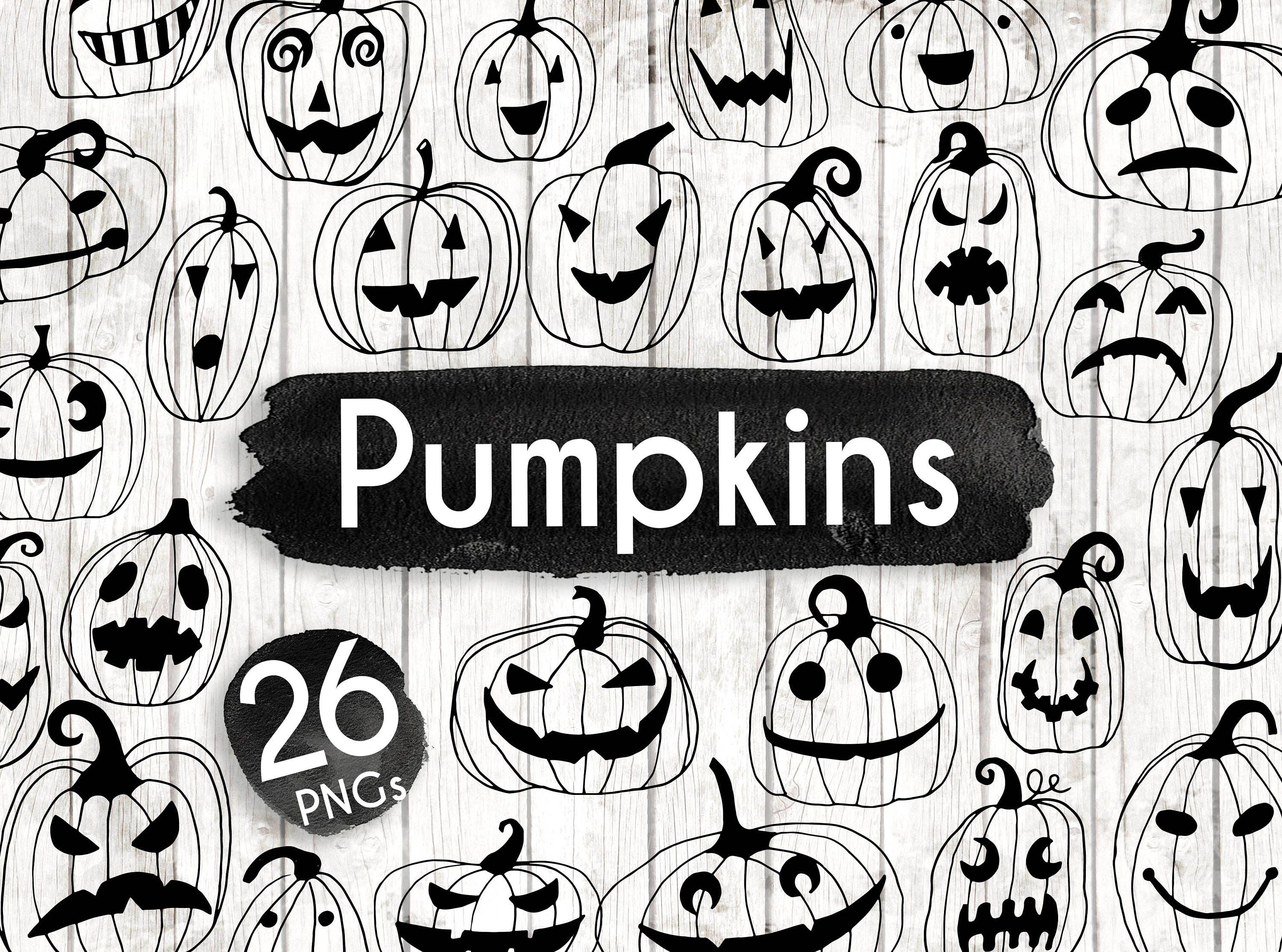 Halloween Pumpkins Clipart Black And White