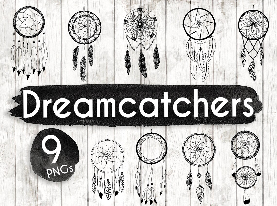 Boho Dream Catcher Clipart Hand Drawn Dreamcatcher Clipart - Etsy